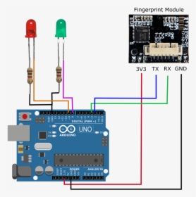 Fingerprint Wiring - Arduino, HD Png Download , Transparent Png Image ...