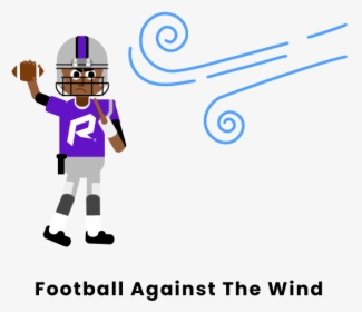Football Against The Wind - Cartoon, HD Png Download , Transparent Png ...