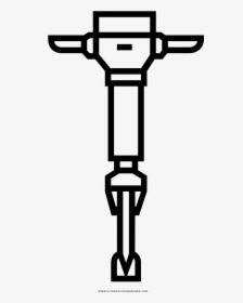 Jackhammer Coloring Page - Drawing, HD Png Download , Transparent Png ...