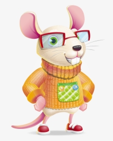 Cute Little Mouse Cartoon Character - Cartoon, HD Png Download ...