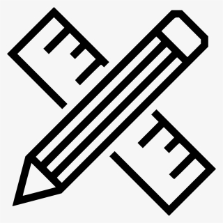 Supplies Ruler Pen Pencil - Pencil And Ruler Icon, HD Png Download ...