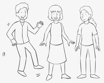 Three People Playing A Fun Circle Game Using Their - Line Art, HD Png ...