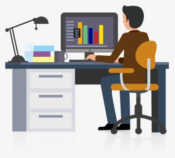 Working Vector Computer Worker - People Working Vector Png, Transparent ...