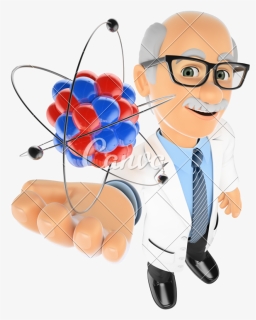 D Teacher With An Atom Photos - Physicist Clipart, HD Png Download ...