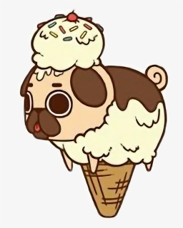 Cute Kawaii Pug Chibi Food Jellyfreetoedit - Drawings Pugs Cute Food ...