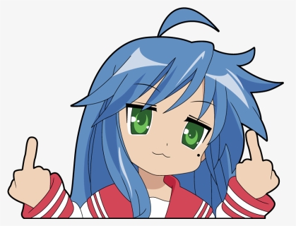 Image Of Konata - Anime Girl Middle Finger, HD Png Download ...